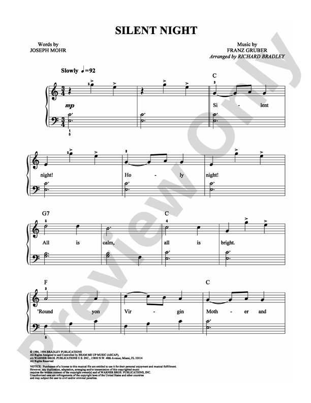 Silent Night: Easy Piano: Franz Gruber - Digital Sheet Music Download