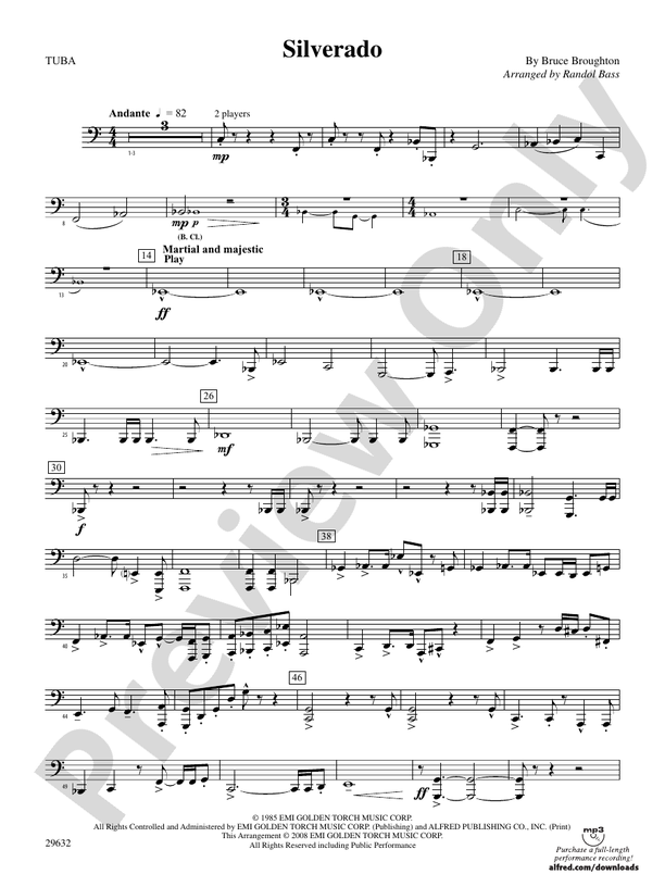 Silverado: Tuba: Tuba Part - Digital Sheet Music Download