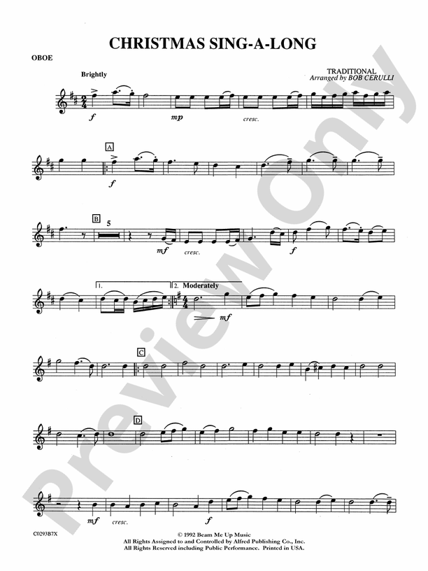 Christmas Sing-a-Long: Oboe: Oboe Part - Digital Sheet Music Download