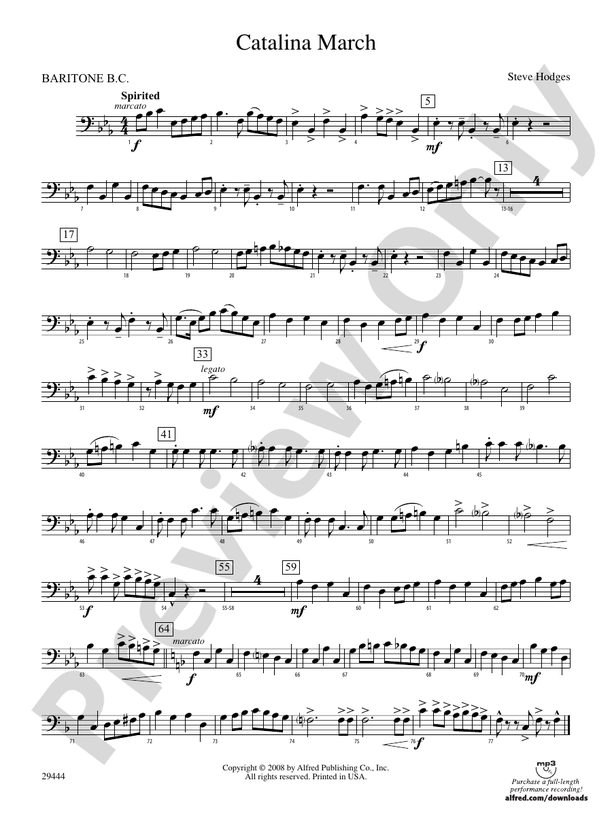 Catalina March: Baritone B.C.: Baritone B.C. Part - Digital Sheet Music ...
