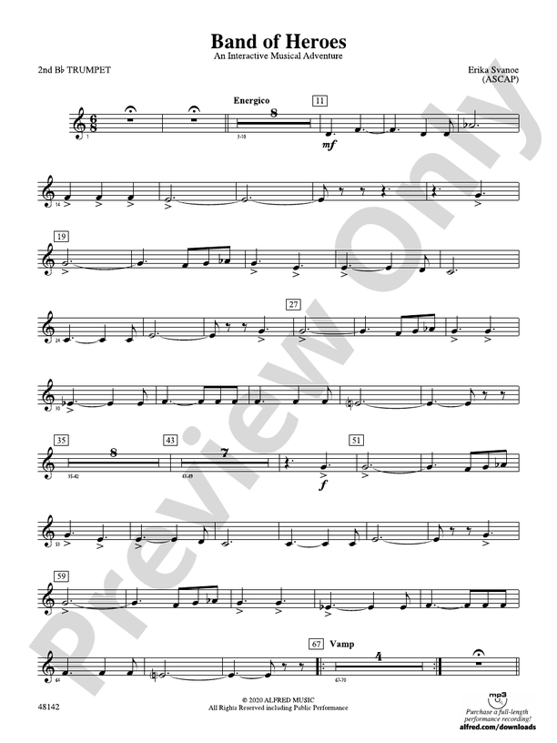 Band of Heroes: 2nd B-flat Trumpet: 2nd B-flat Trumpet Part - Digital Sheet Music Download