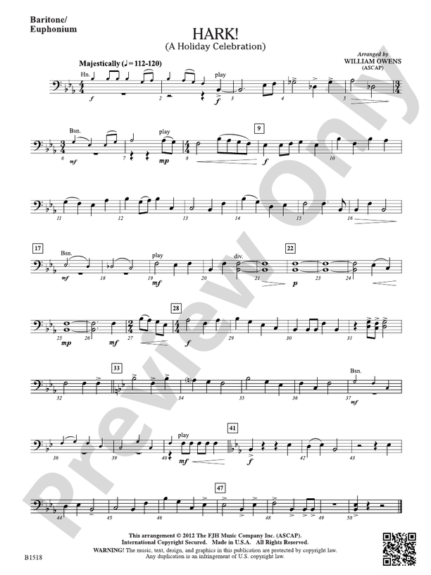 Hark!: Baritone/Euphonium: Baritone/Euphonium Part - Digital Sheet ...