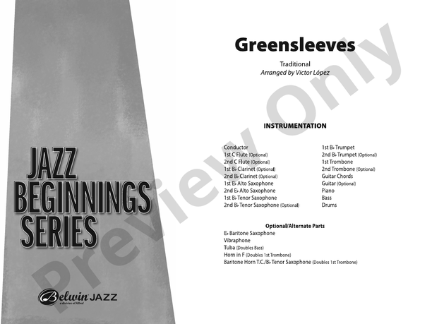 Greensleeves: Jazz Ensemble Conductor Score & Parts - Digital Sheet ...