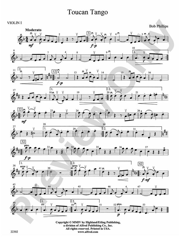 Toucan Tango: 1st Violin: 1st Violin Part - Digital Sheet Music Download