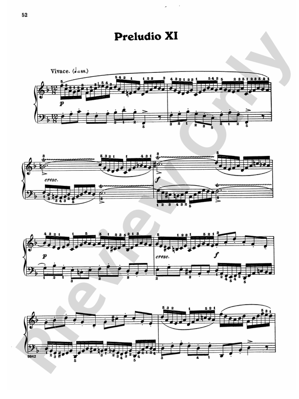 Bach: The Well-Tempered Clavier (Volume I) (Ed. Carl Czerny): 11. Prelude and Fugue Part ...