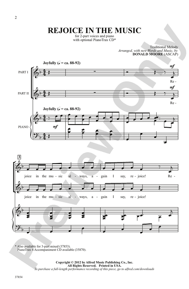 Rejoice in the Music: 2-Part Choral Octavo: Donald Moore - Digital ...