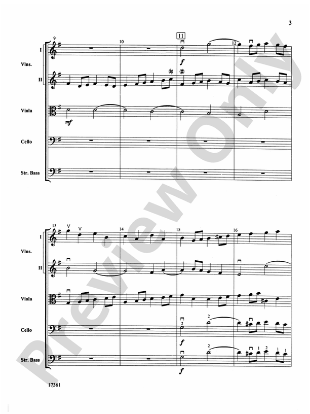 Brandenburg Concerto No. 4 (3rd Movement): Score: String Orchestra Score - Digital Sheet Music ...