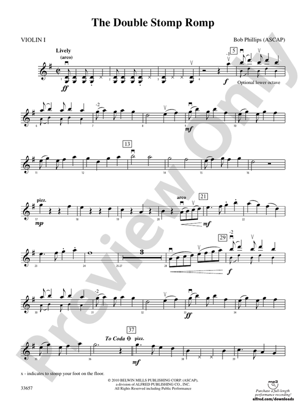 The Double Stomp Romp: 1st Violin: 1st Violin Part - Digital Sheet Music Download