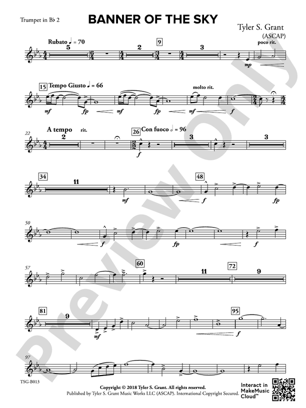 Banner of the Sky: 2nd B-flat Trumpet: 2nd B-flat Trumpet Part - Digital Sheet Music Download