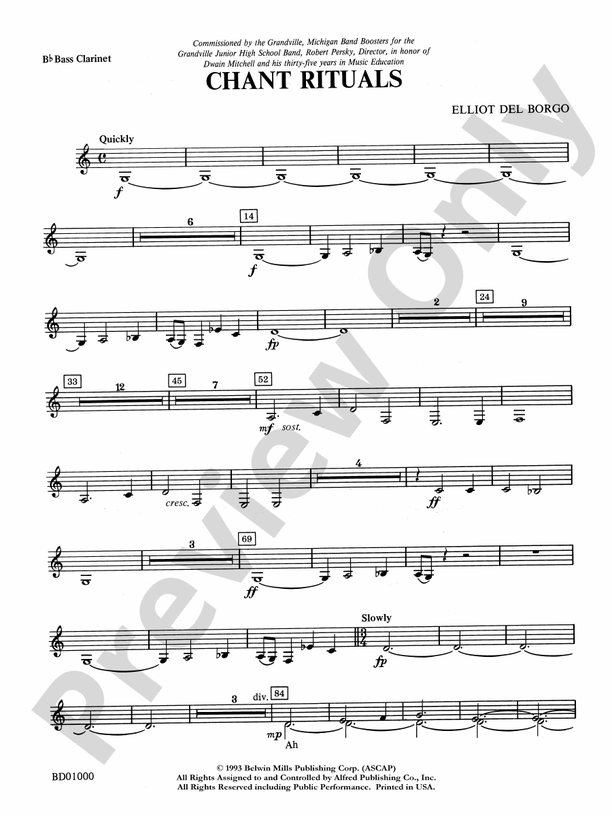 Chant Rituals: B-flat Bass Clarinet: B-flat Bass Clarinet Part ...