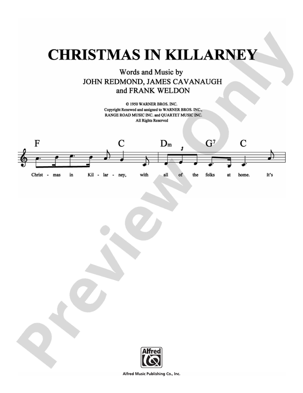 Christmas in Killarney: Lead Sheet: Bing Crosby - Digital Sheet Music ...