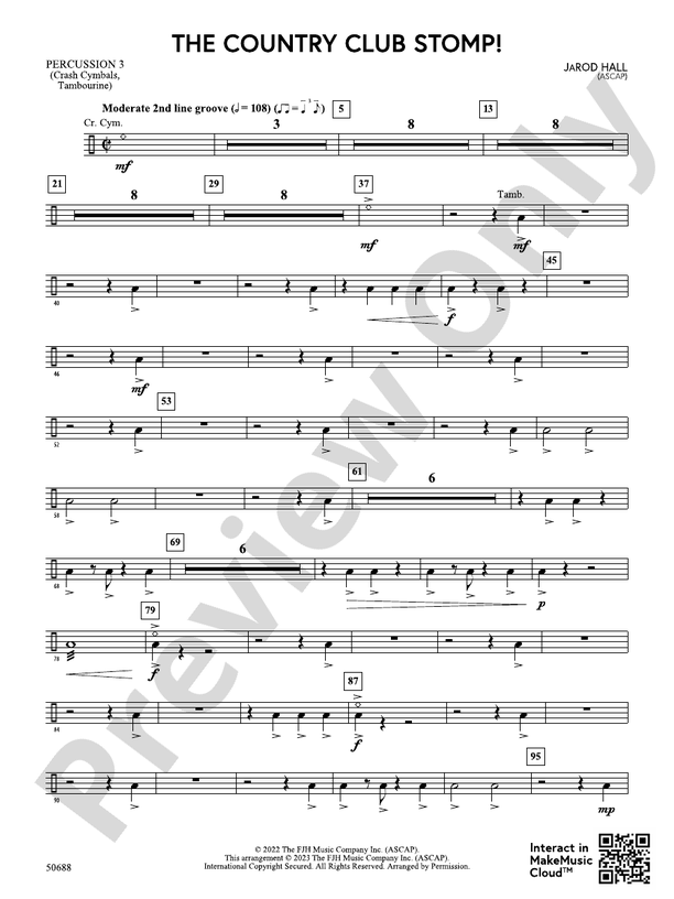 The Country Club Stomp!: 3rd Percussion: 3rd Percussion Part - Digital ...