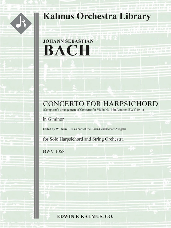 Concerto for Harpsichord in G minor, BWV 1058 [Concerto for Violin No ...