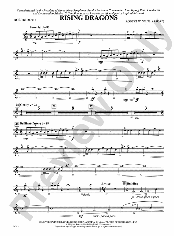 Rising Dragons: 1st B-flat Trumpet: 1st B-flat Trumpet Part - Digital ...