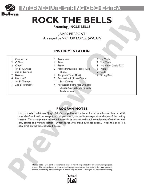 Rock the Bells: Score: Full Orchestra Score - Digital Sheet Music Download