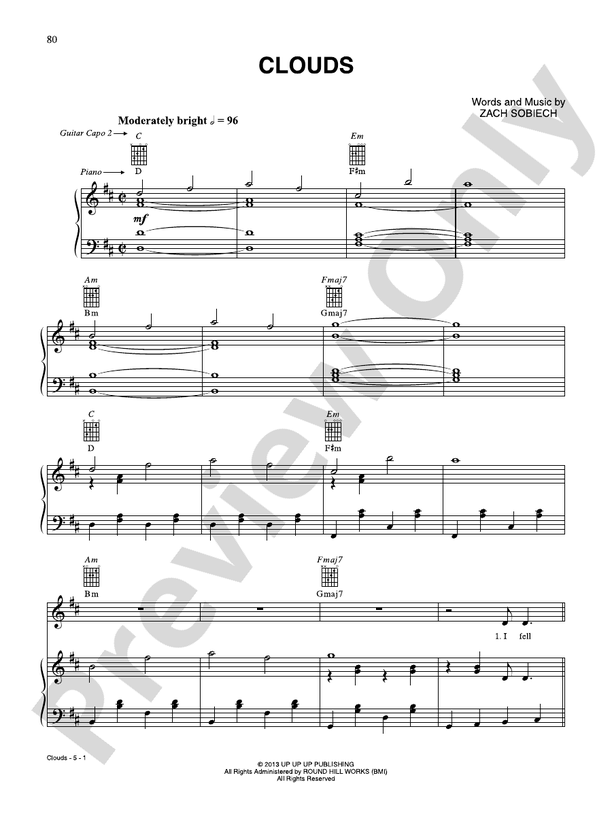 Clouds: Piano: Jim Brickman - Digital Sheet Music Download