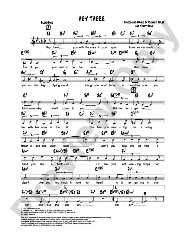 Hey There: Lead Sheet: Jerry Ross - Digital Sheet Music Download