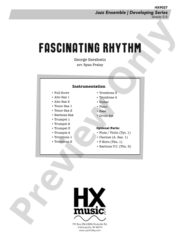 Fascinating Rhythm: Jazz Ensemble Conductor Score & Parts: George Gershwin - Digital Sheet Music ...