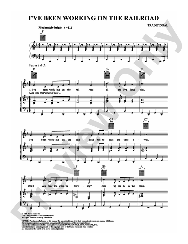 I've Been Working on the Railroad: Piano/Vocal/Chords: Traditional ...