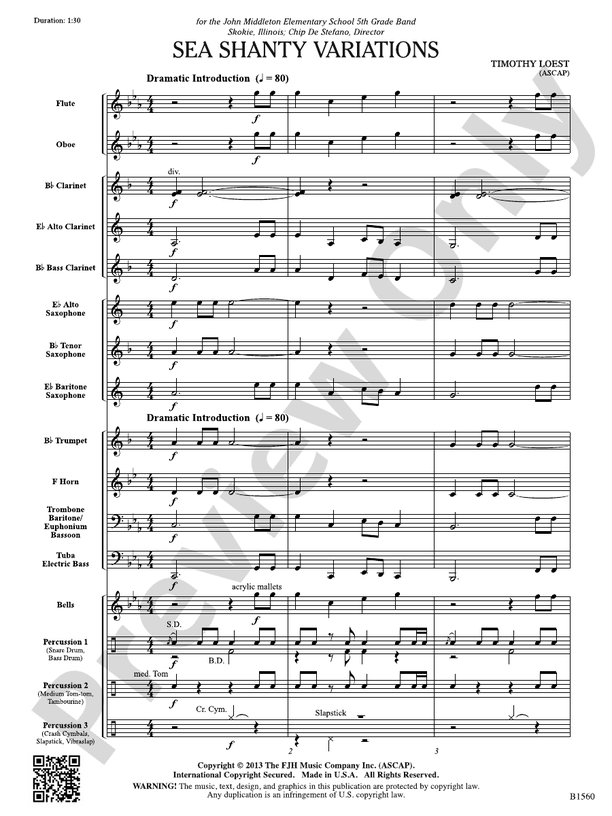 Sea Shanty Variations: Score: : Timothy Loest - Digital Sheet Music ...