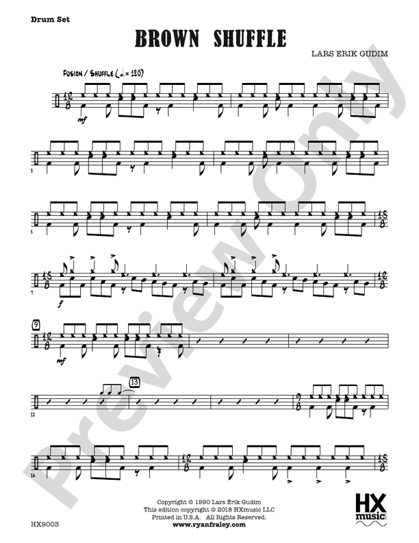 Brown Shuffle: Drum Set: Drum Set Part: Lars Erik Gudim - Digital Sheet ...