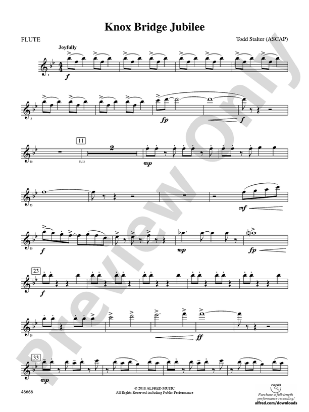Knox Bridge Jubilee: Flute: Flute Part - Digital Sheet Music Download