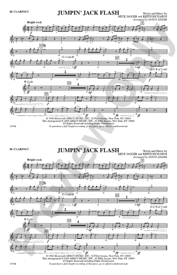 Jumpin' Jack Flash: 1st B-flat Clarinet: 1st B-flat Clarinet Part ...