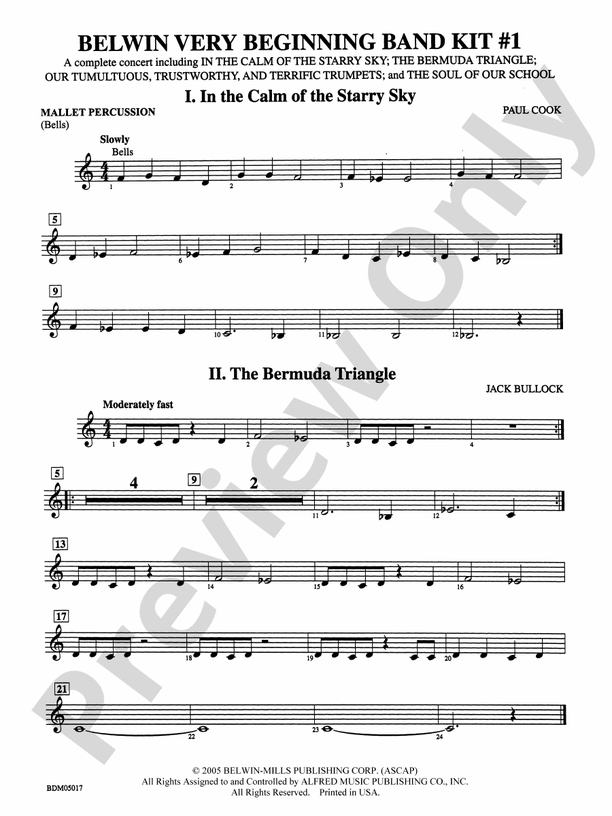 Belwin Very Beginning Band Kit #1: Mallets: Mallets Part - Digital ...