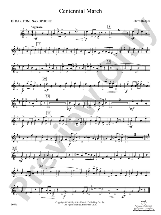 Centennial March E Flat Baritone Saxophone E Flat Baritone Saxophone
