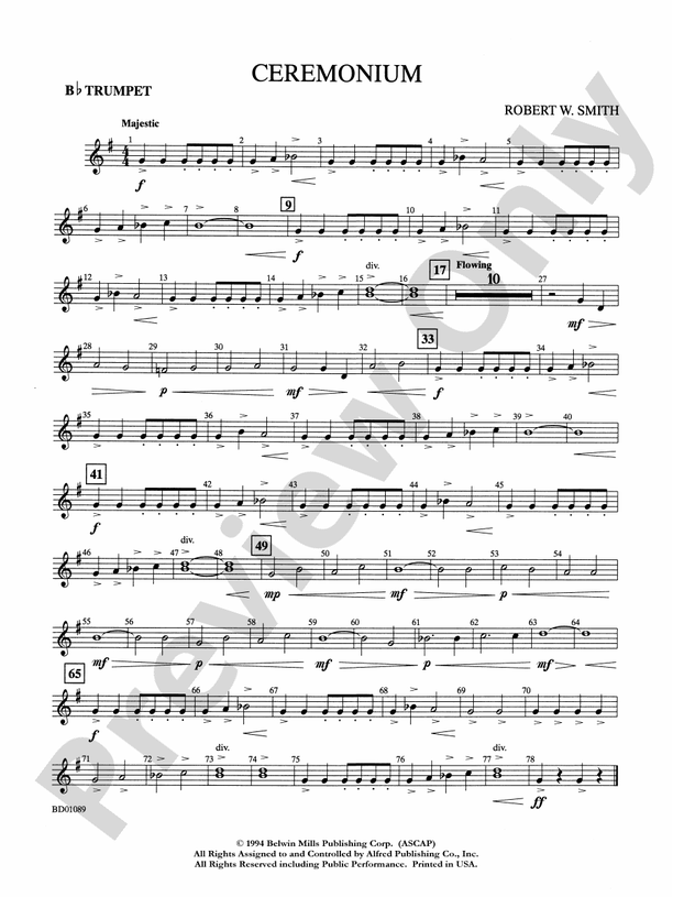 Ceremonium: 1st B-flat Trumpet: 1st B-flat Trumpet Part - Digital Sheet ...