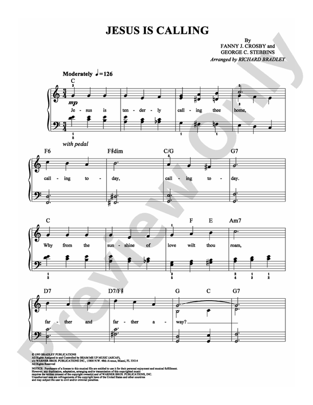 Jesus Is Calling: Easy Piano: George C. Stebbins - Digital Sheet Music ...