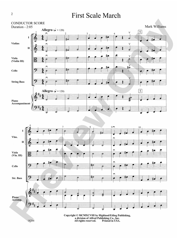 First Scale March: Score: String Orchestra Score - Digital Sheet Music ...