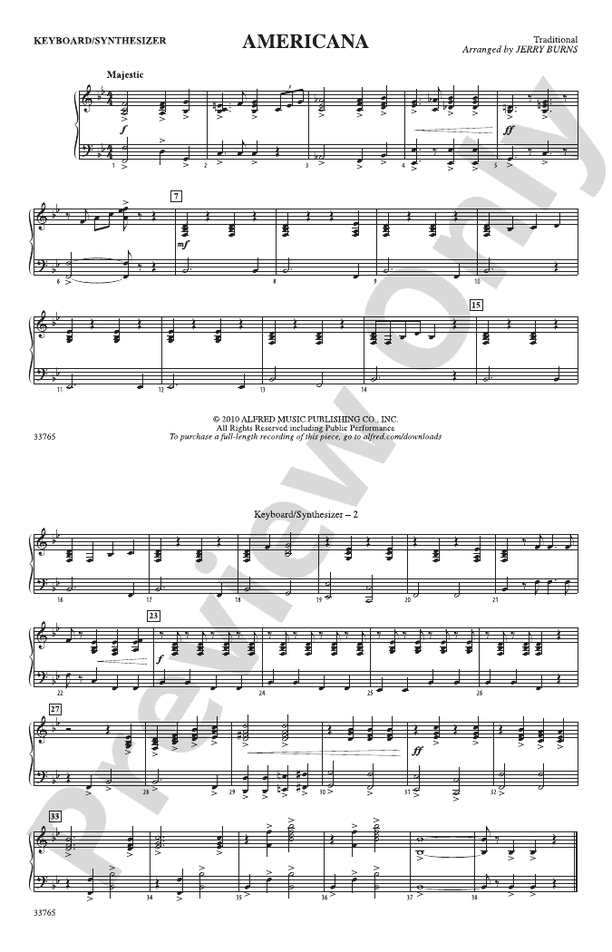 Americana: Keyboard/Synthesizer: Keyboard/Synthesizer Part - Digital ...