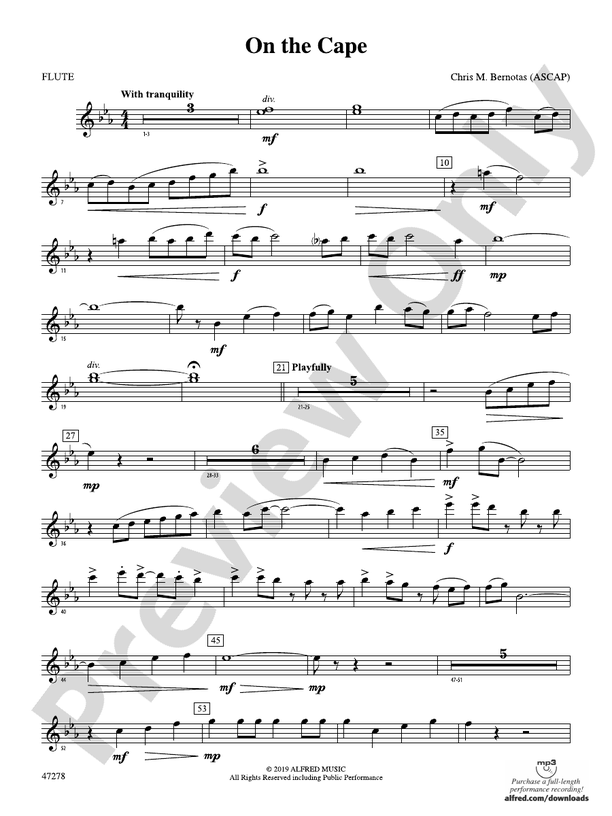 On the Cape: Flute: Flute Part - Digital Sheet Music Download