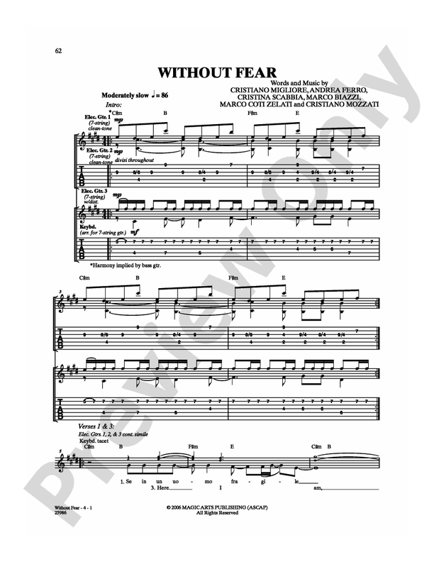 Without Fear: Guitar TAB: Lacuna Coil - Digital Sheet Music Download