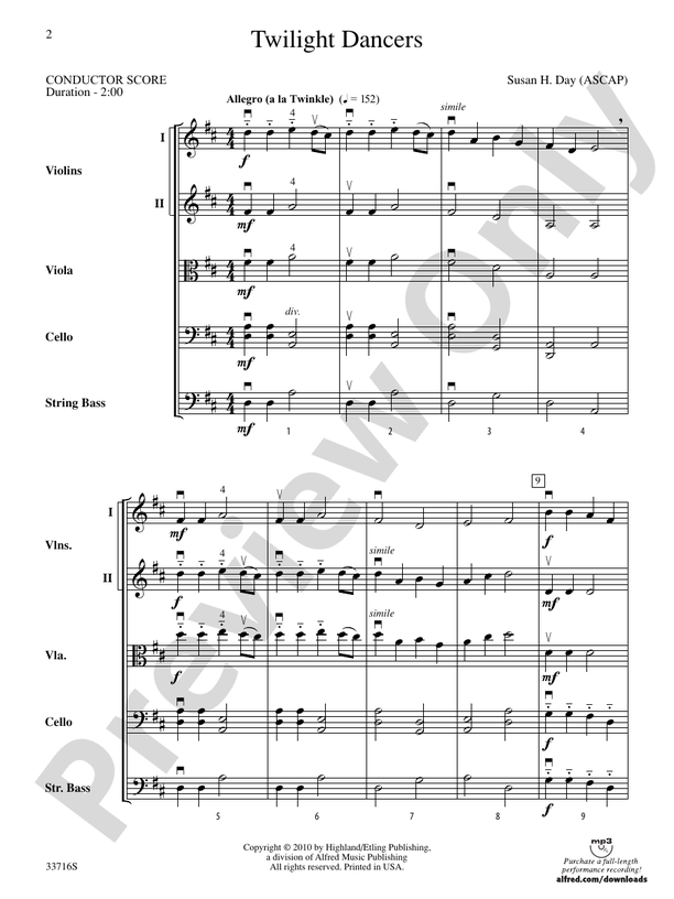 Twilight Dancers: Score: String Orchestra Score - Digital Sheet Music ...