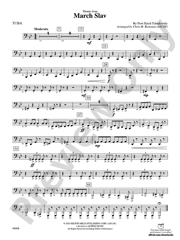 March Slav: Tuba: Tuba Part - Digital Sheet Music Download