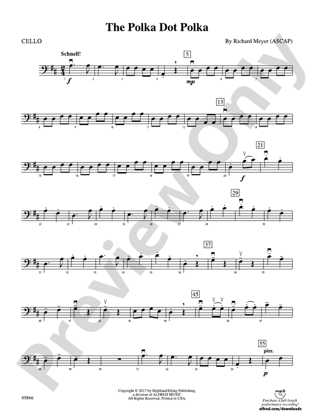The Polka Dot Polka: Cello: Cello Part - Digital Sheet Music Download