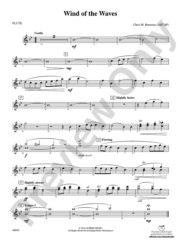 Wind of the Waves: Flute: Flute Part - Digital Sheet Music Download