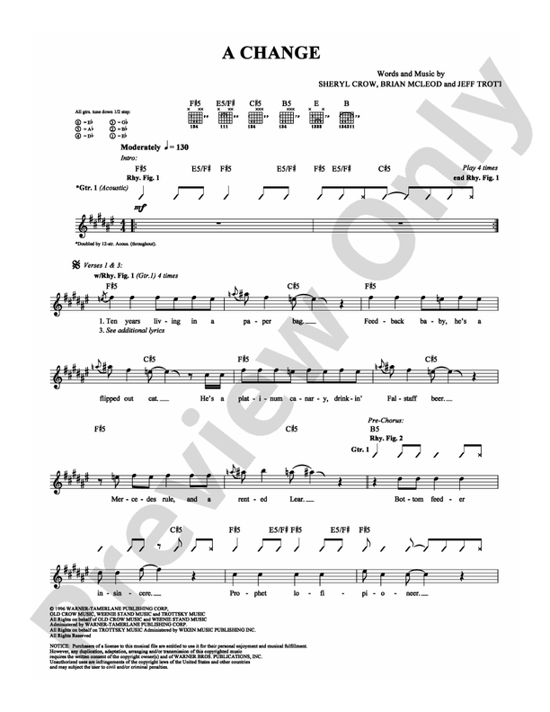 A Change Would Do You Good: Guitar TAB: Sheryl Crow - Digital Sheet ...