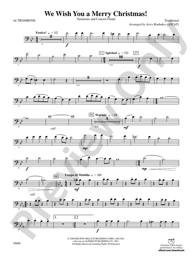 We Wish You a Merry Christmas!: 1st Trombone: 1st Trombone Part ...
