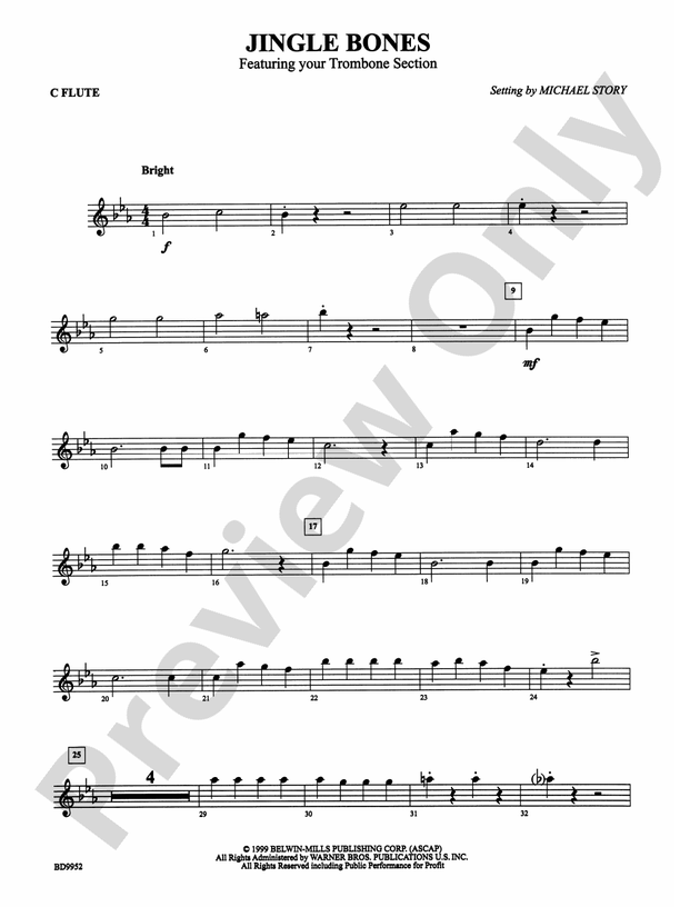 Jingle Bones: Flute: Flute Part - Digital Sheet Music Download