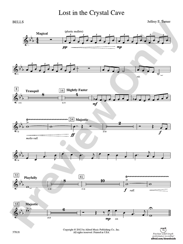 Lost in the Crystal Cave: Bells: Bells Part - Digital Sheet Music Download