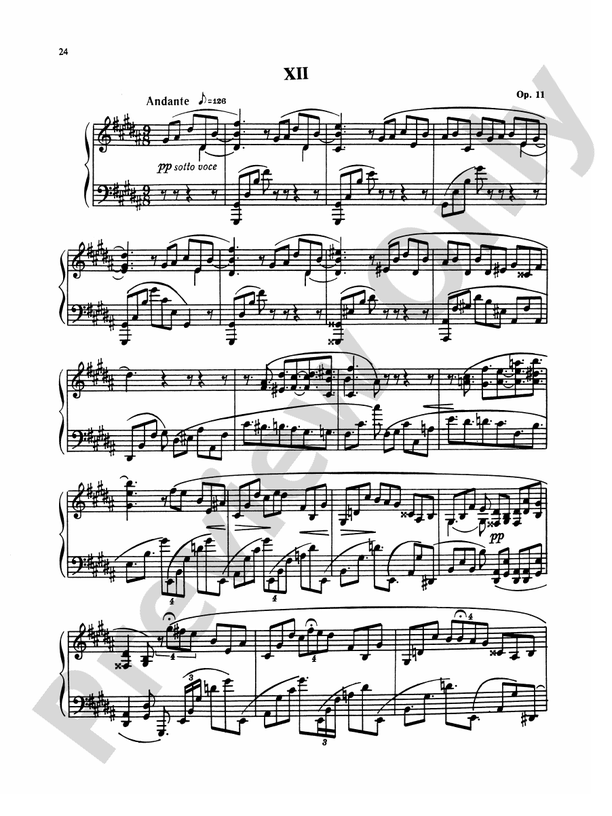 Scriabin: Preludes: Op. 11, No. 12 Part - Digital Sheet Music Download