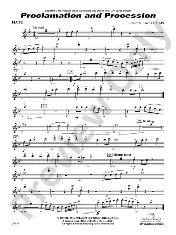 Proclamation and Procession: Flute: Flute Part - Digital Sheet Music ...