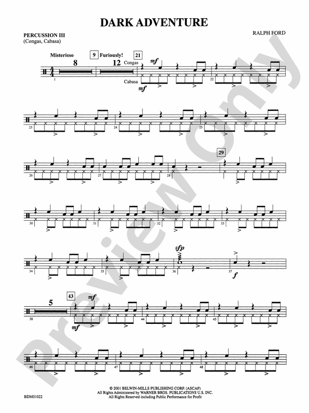 Dark Adventure: 3rd Percussion: 3rd Percussion Part - Digital Sheet Music Download