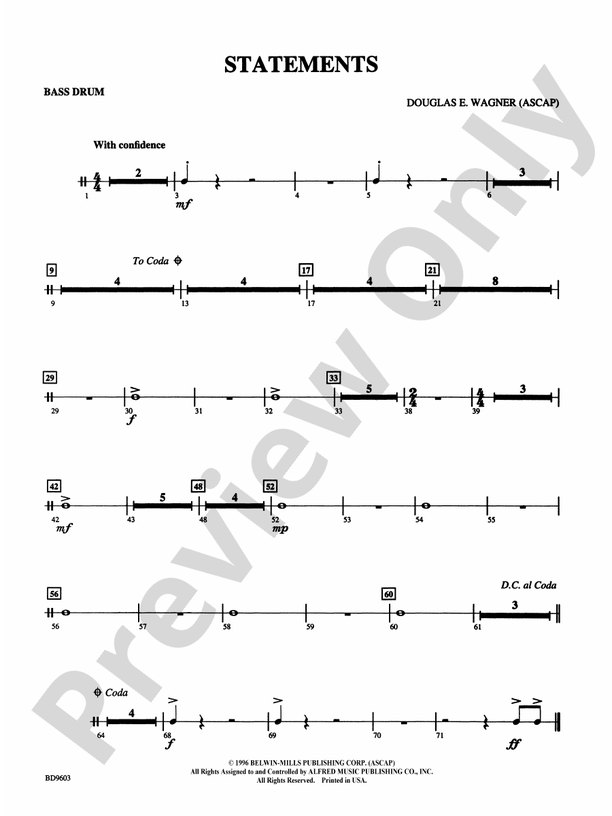Statements: Bass Drum: Bass Drum Part - Digital Sheet Music Download