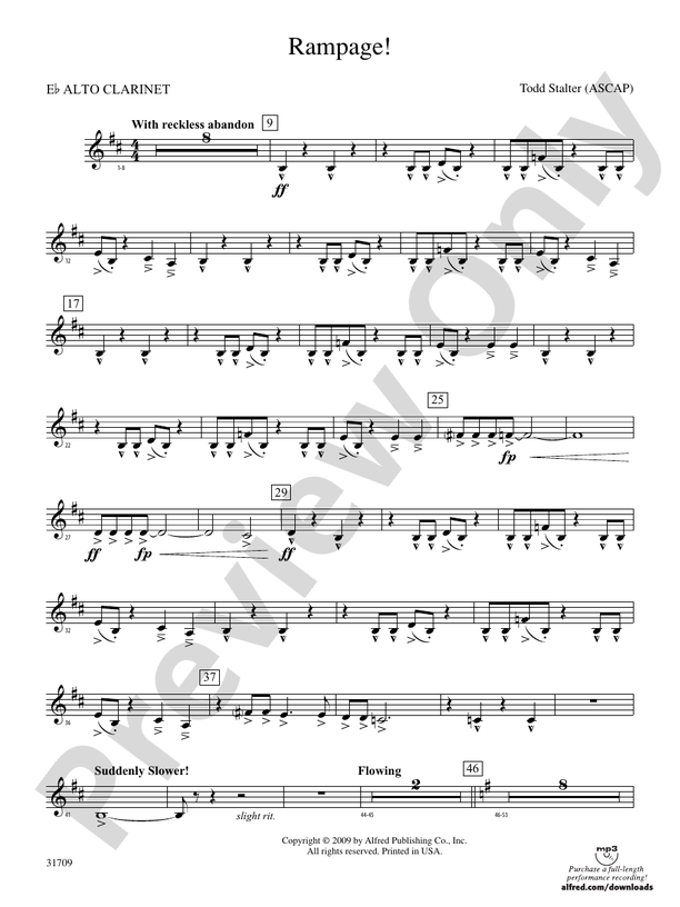 Rampage!: (wp) E-flat Alto Clarinet: (wp) E-flat Alto Clarinet World Part - Digital Sheet Music ...
