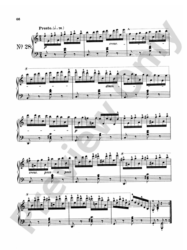Czerny: School of Velocity, Op. 299 (Complete): No. 28 Part - Digital ...