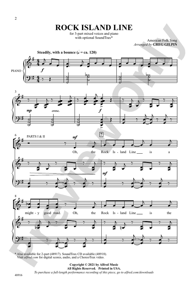 Rock Island Line: 3-Part Mixed Choral Octavo - Digital Sheet Music Download